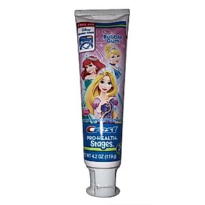 Crest Pro-Health Stages, Disney Princess Toothpaste Bubble Gum 4.20 oz (Pack of 6) - Images May Vary