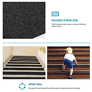 Delxo 4 inch x 30 Foot Anti-Slip Tape Outdoor Stair Treads, Non Slip Traction Stair Grip Tape, Best Grip, Friction, Abrasive Adhesive for Stairs Indoor, Black Grip Tape for Steps Outdoor