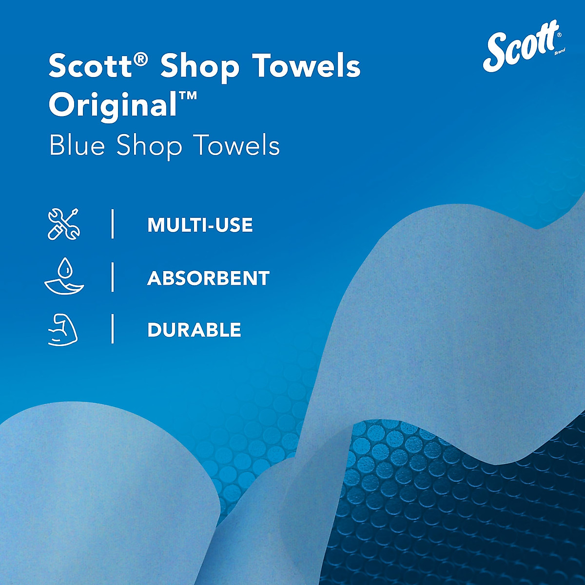 Scott Shop Towels Original (75147), Blue, 55 Sheets/Standard Roll, 12 Rolls/Case, 660 Towels/Case