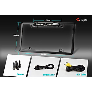 Backup Camera Car Dash Security Sensor Camera License Plate Frame Camera Car Rear View Camera Waterproof Backup Camera led Reverse Camera with 8 LED Night Version Auto Reverse