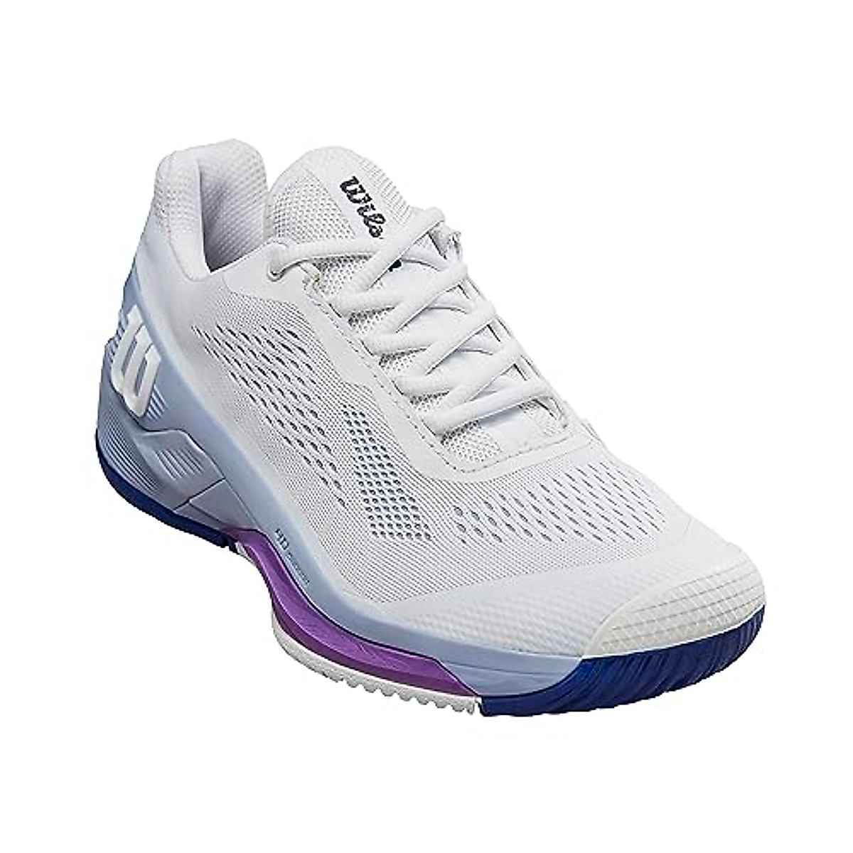 WILSON Women's Rush Pro 4.0 Sneaker, White/Eventide/Royal Lilac, 8.5