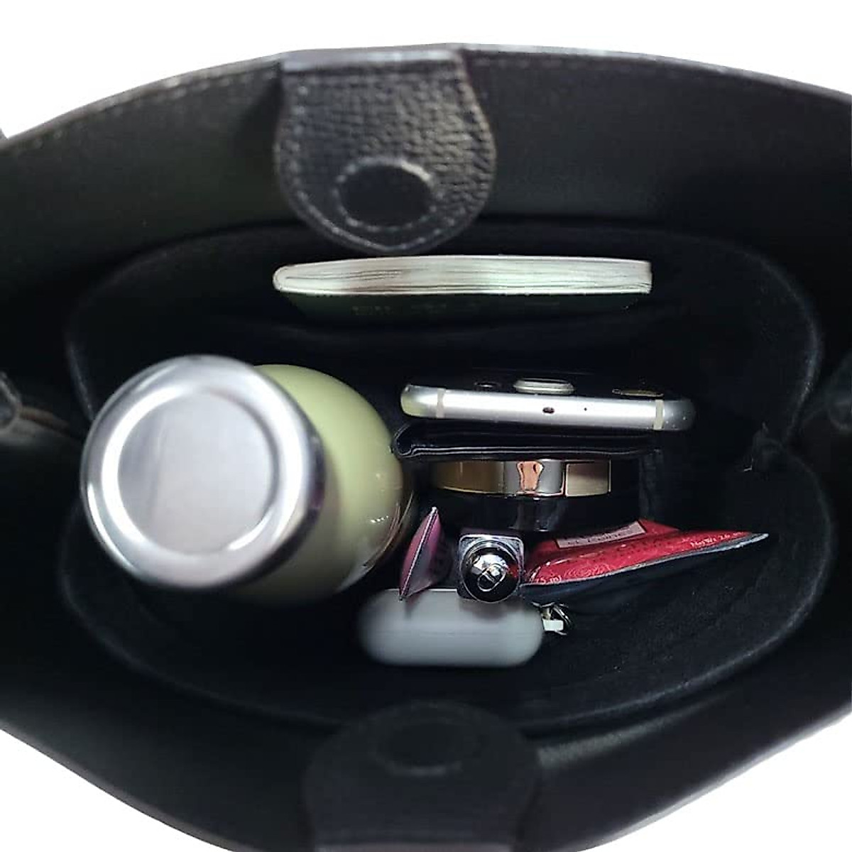 KEEPBLING Purse Organizer for Burberry Haymarket Bucket Inserts Bag in Bag Shapers