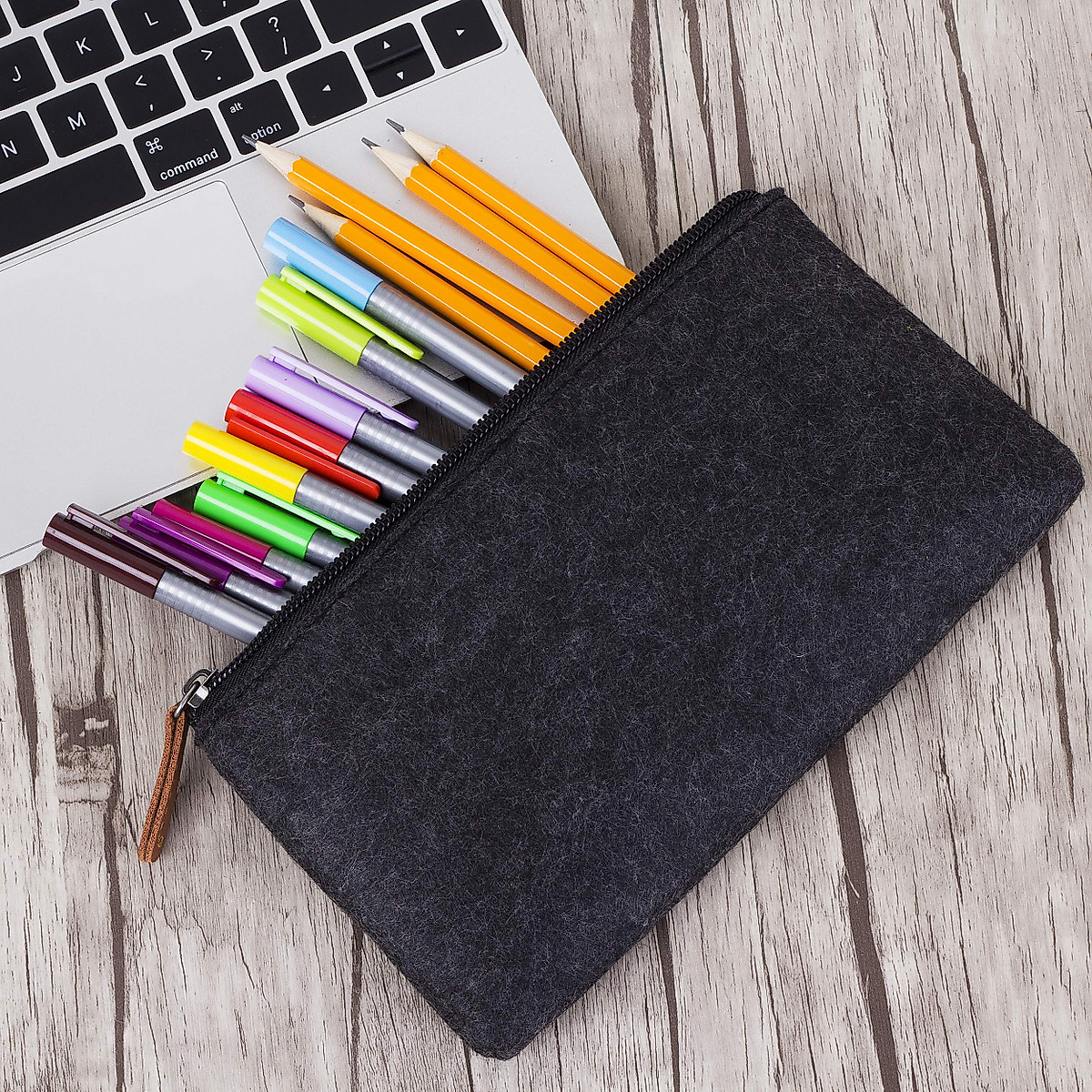 Mr. Pen- Pencil Case, Pencil Pouch, 3 Pc, Black Felt, Small Pencil Case, Pencil pouch Small, Pen Case, Pen Bag, Office Supplies, Canvas Pencil Case, Pencil Bags, Pen Pouch, Pencil Pouches with Zipper