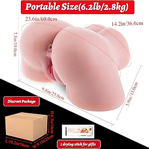 Pocket Pussy Ass Sex Doll for Men Realistic Pussy Sex Toy Big Ass Sex Toys for Men, Female Sex Doll Butt Sex Toy Male Masturbator Ass Toy with Sex Pussy Anal, Lifelike Sex Doll Vagina Sex Toy Ass 6lb