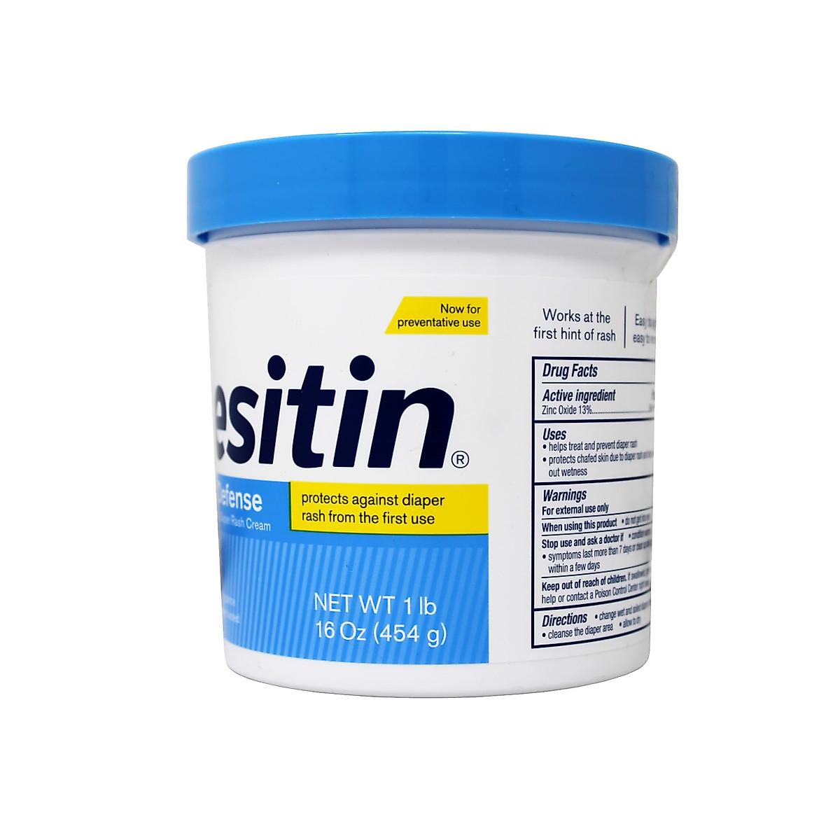 Desitin Daily Defense Baby Diaper Rash Cream with Zinc Oxide to Treat, Relieve & Prevent diaper rash, Hypoallergenic, Dye-, Phthalate- & Paraben-Free, 16 oz