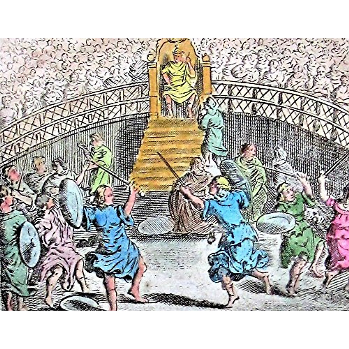 Antique Copperplate Miniature Engraving: BL96 from Ouderdom, Buyten Leven, en Hof Gedachten