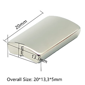 N42H NdFeB Arc Segment OR18xIR14x45deg.x20mm Strong Motor Magnets for Generators Wind Turbine Rotor Neodymium Permanent Magnet 36mm Diameter 20mm Height 8 Pack