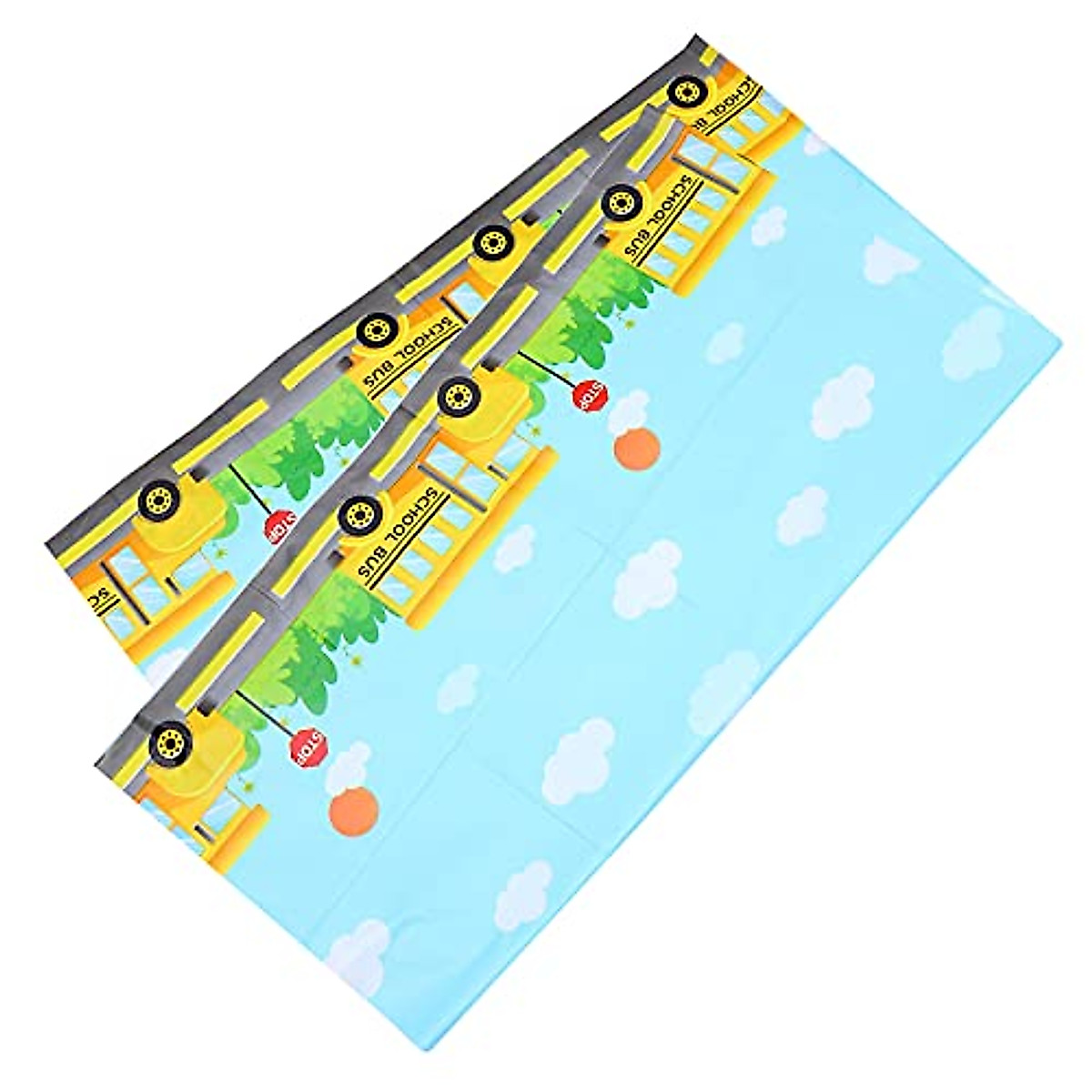 NUOBESTY School Bus Tablecovers Welcome Back to School Tablecloth School Bus Party Table Runner Decorative Table Cover