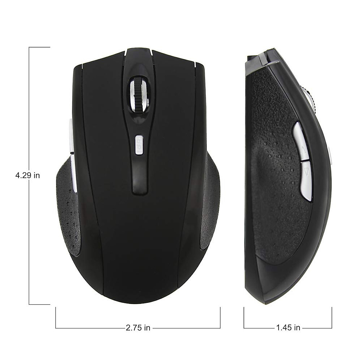 Bluetooth Wireless Mouse,Rechargeable Silent Mouse 16000 DPI 6 Buttons Mice for Notebook PC Laptop Computer Windows/Android Tablet/Microsoft/MacBook Pro (Black 2)