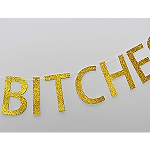 FOZEE I'm 25 Bitches Gold Glitter Banner for Happy 25th Birthday Party Decorations (Gold)