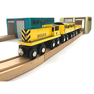 MUNI PALS Munipals New York City Subway Wooden Railway Work Train and Sheds Set–Child Safe and Tested Wood Toy Trains