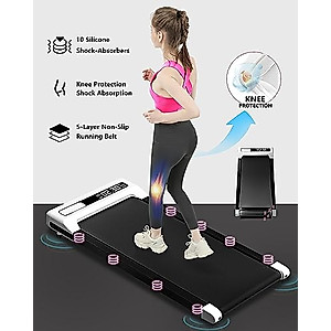Walking Pad Treadmill Under Desk,Quiet Compact Desk Treadmill for Work from Home Office,Large Capacity with Rmote Control