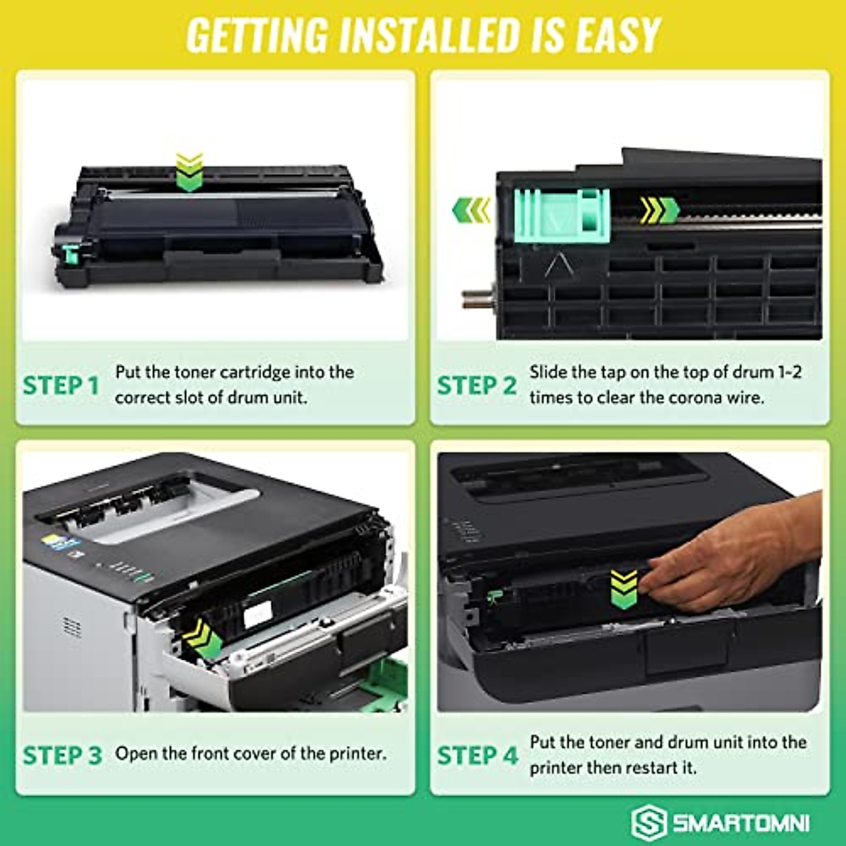 S SMARTOMNI DR630 DR-630 Compatible Toner Cartridge Replacement for Brother TN660 TN630 use for Brother DCP-L2500D L2305W HL-L2300D L2360DN MFC-L2680W L2705DW L2740DW(1 Drum with 3 Toner)
