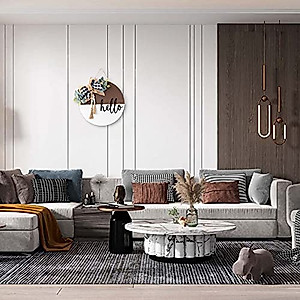 Heart Carpenter Home Decorations Door Sign "HELLO" Porch Sign for Spring Welcome Sign Rustic Farmhouse Wall Decor for Home(Hello)