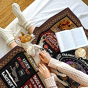 Dachshund Gifts for Women, Weiner Dog Gifts for Women, Gifts for Dachshund Lovers Blanket 60"x50", Dog Lovers Gifts for Women, Gifts for Dog Owners, Dachshund Themed Gifts Ideas for Birthday Christmas