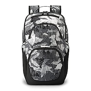 High Sierra Swoop SG Kids Adult School Backpack Book Bag Travel Laptop Bag with Drop Protection Pocket, and Tablet Sleeve, Scribble Camo