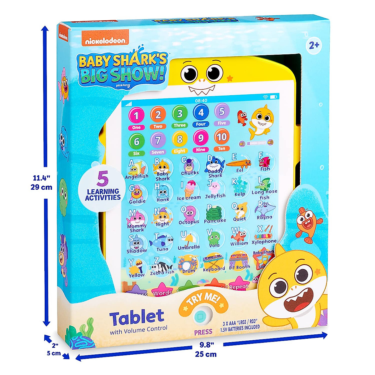 WowWee Baby Shark's Big Show! Kids Tablet – Interactive Educational Toys – Toddler Tablet Makes Learning Fun (Full Size), multicolor