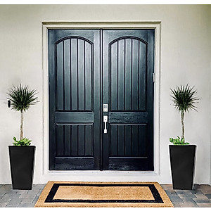 Shineloha 2 Pack Tall Planters + Baskets (Self Watering) (20" H) | Tall Planters for Outdoor & Indoor, Tall Front Porch Planters