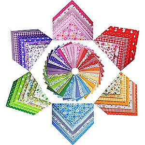 42pcs 9.8" x 9.8" Floral Printed top Cotton Fabric Bundle Squares Quilting Sewing Patchwork Cloths DIY Scrapbooking Art&Craft