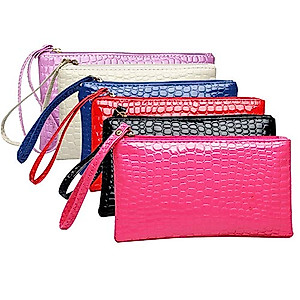 guohanfsh Women Leather Wristlet Clutch Bag Long Wallets Coin Purse Cash Change Cellphone Organizer Pouch Black