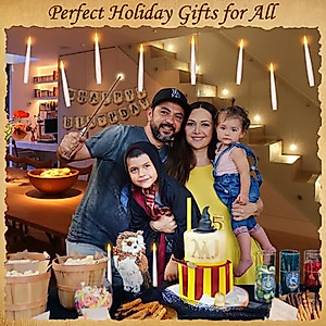 Palmatte 10 Packs Halloween Decorations Floating Candles with Wand Remote 6.1" Battery Operated Flameless Candles LED Warm Lights Christmas Gifts Home Room Decor Halloween Party Decorations Indoor