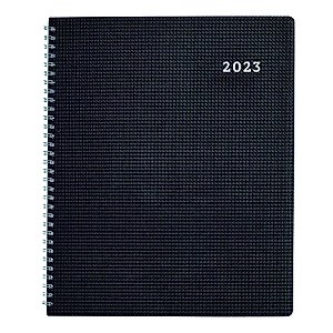 Brownline 2023 DuraFlex Monthly Planner, 14 Months, December 2022 to January 2024, Twin-Wire Binding, 11" x 8.5", Black (CB1262V.BLK-23)