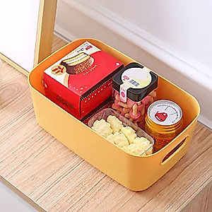 Plastic Storage Baskets 8 Pack, Small Pantry Baskets for Organizing, Organizer Basket Bins for Shelves, Organizer and Storage for Bathroom, Bedrooms, Kitchens (Colour Small)