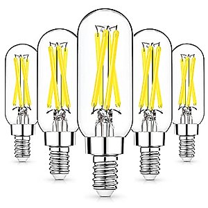 Mlambert Dimmable E12 LED Light Bulb, 40W Equivalent Candelabra Bulbs, 5000K Daylight White T6 4W T25 Filament Bulb for Chandeliers, Ceiling Fan, Pendant, Wall sconces, Pack of 5