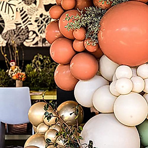 Brown And Green Balloon Garland Kit Olive Green Coffee White Sand Brown Gold Metallic 157PCS Latex Balloons For Baby Shower Jungle Safari Wild One Woodland Theme Party Decorations