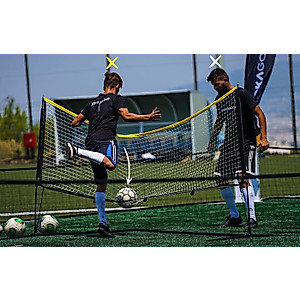 Bazookagoal Portable Soccer Tennis Net 9.8x3.3ft Complete Set – Adjustable and Foldable Training Tennis Net for Kids and Adults