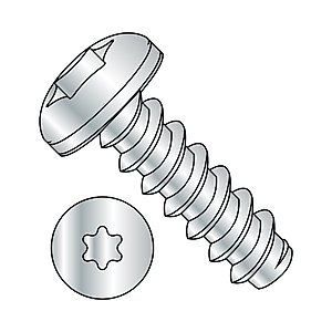 Small Parts 0806BTP Steel Sheet Metal Screw, Zinc Plated, Pan Head, Star Drive, Type B, #8-18 Thread Size, 3/8" Length (Pack of 100)