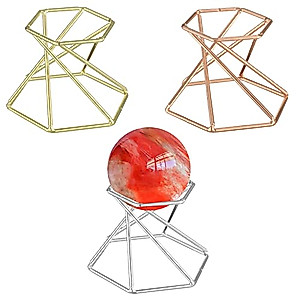 Ainvhh 3 PCS Hexagon Metal Display Stand Mystical Quartz Ball Photography Props FengShui Divination Spheres Decorative Glass Ball Base