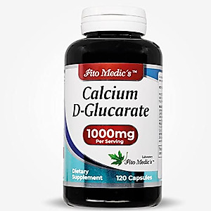 Lab - Calcium d-glucarate, Calcium 1000mg -120 Caps, Calcium Supplement- Menopause Support- Hormone Harmony- Liver Detox- Detox Cleanse- Ultra high Absorption- Calcium, Calcio.