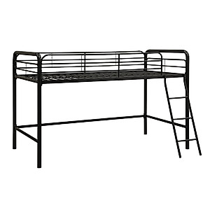 DHP Jett Junior Twin Metal Loft Bed, Black