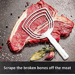 4 Pieces Meat Scraper Bone Dust Scraper Bone Scraper White Poly Scraper Bone Dust Remover Square Bone Dust Scraper Fish Scales Scraper for Kitchen Catering Kitchenware