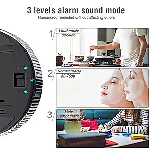 Digital Kitchen Timer LED - Magnetic Countdown Large Display Clock with Adjustable Volume - Easy for Cooking, Fitness, Classroom and Teaching for Kids & Seniors - Black