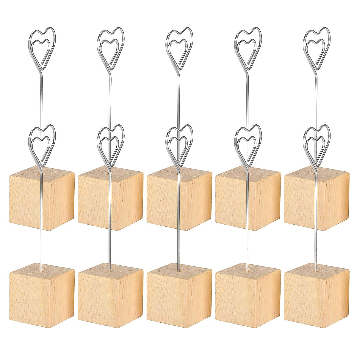 10Pcs Table Sign Holders Place Card Holder Table Number Holders Photo Holder Note Message Card Picture Metal Clip Stand with Wood Base Card Holder Stand for Wedding Centerpieces Bridal Shower