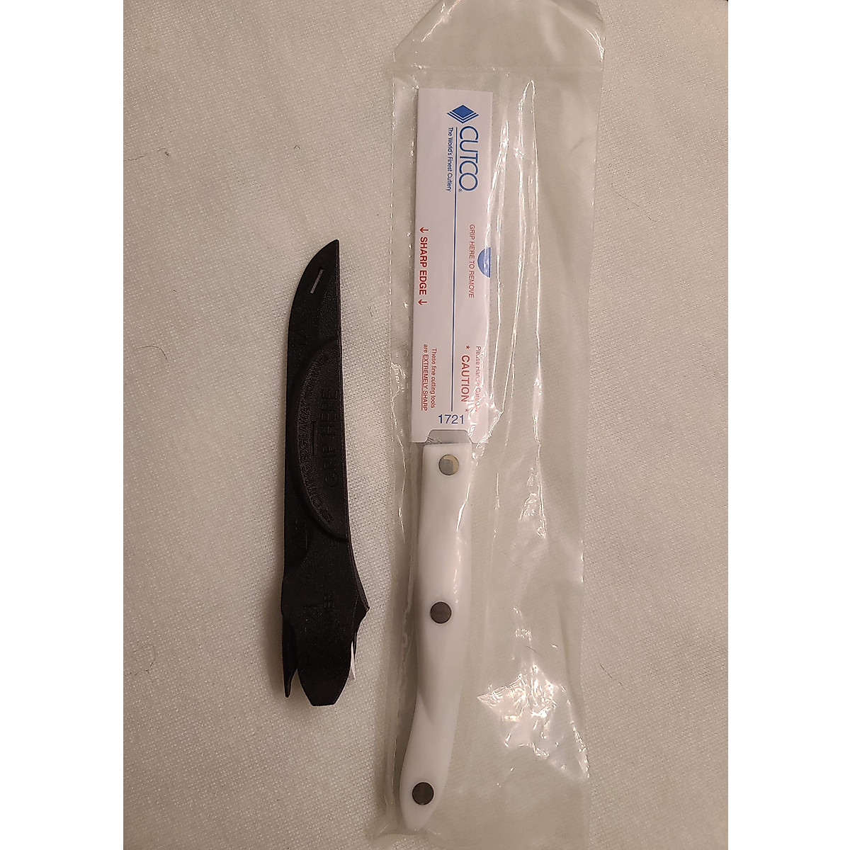 Cutco #1721 Trimmer Knife with Sheath (Pearl White Handle)