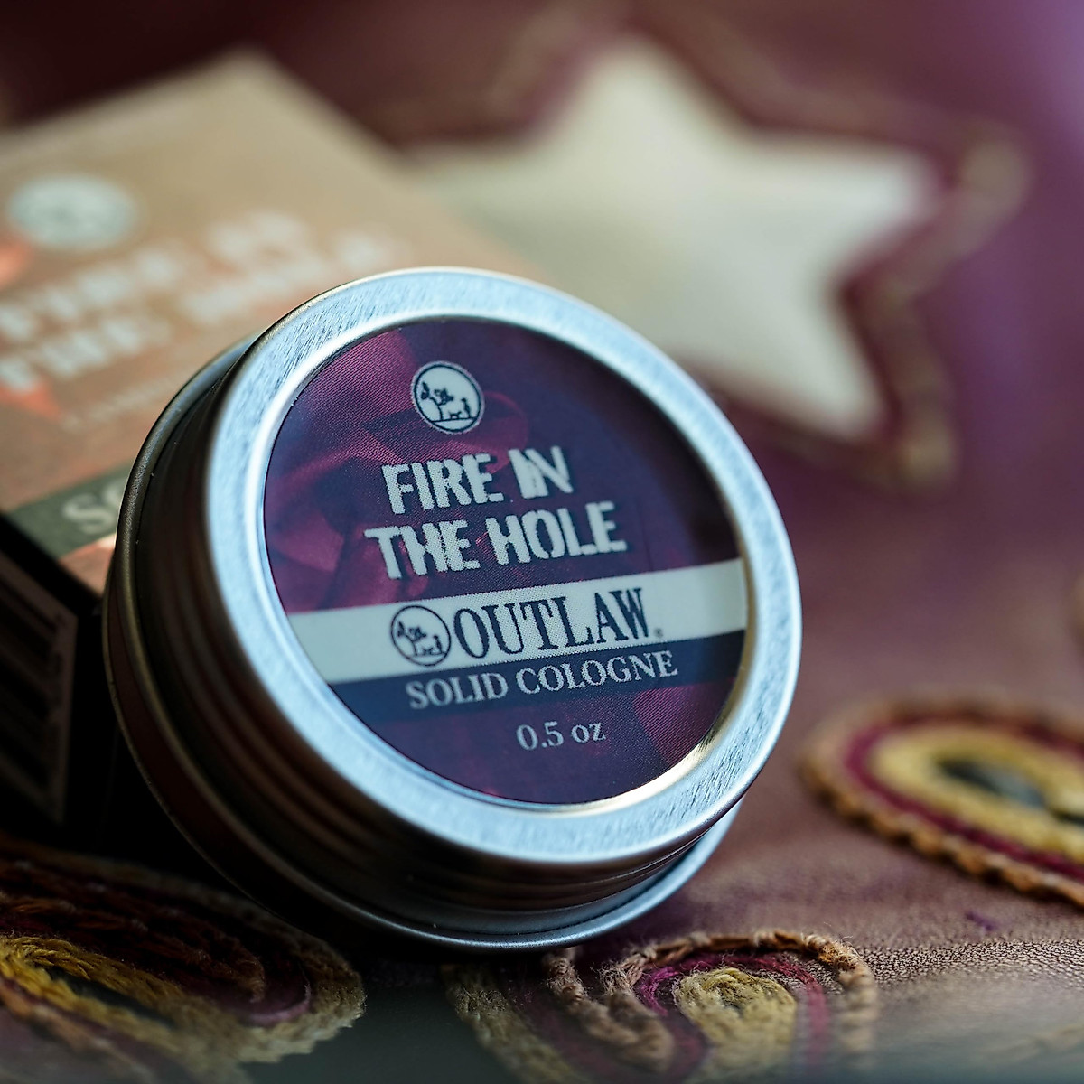 Fire in the Hole Campfire-Scented Solid Cologne - Campfire, Gunpowder, Sagebrush, and Whiskey Scent - Men’s or Women’s Cologne - By Outlaw