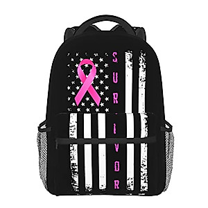 Cool Breast Cancer Survivor Women Pink 3d Printed Fashion Unisex Large Travel Daypack School Bag Laptop Backpack School For Youth Adult