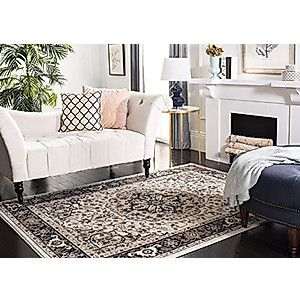 SAFAVIEH Lyndhurst Collection 4' x 6' Cream / Navy LNH334K Traditional Oriental Non-Shedding Living Room Bedroom Accent Rug