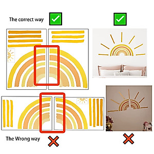 ECam Rainbow Bohemian Wall Decals, PVC, Reusable, Waterproof, for Kids Nursery, Playroom, Bedroom Decor