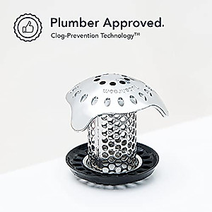 TubShroom Ultra Revolutionary Bath Tub Drain Protector Hair Catcher/Strainer/Snare Stainless Steel, 1-Pack, Silver