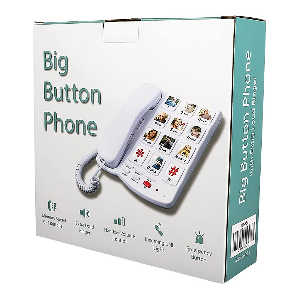 Corded Phone, Shinydream Big Button Phone for Seniors with Photo Memory One-Touch Dialling, Ringer Volume Control, Works in Power Outages, Best Landline Phone for Hearing and Visually Impaired