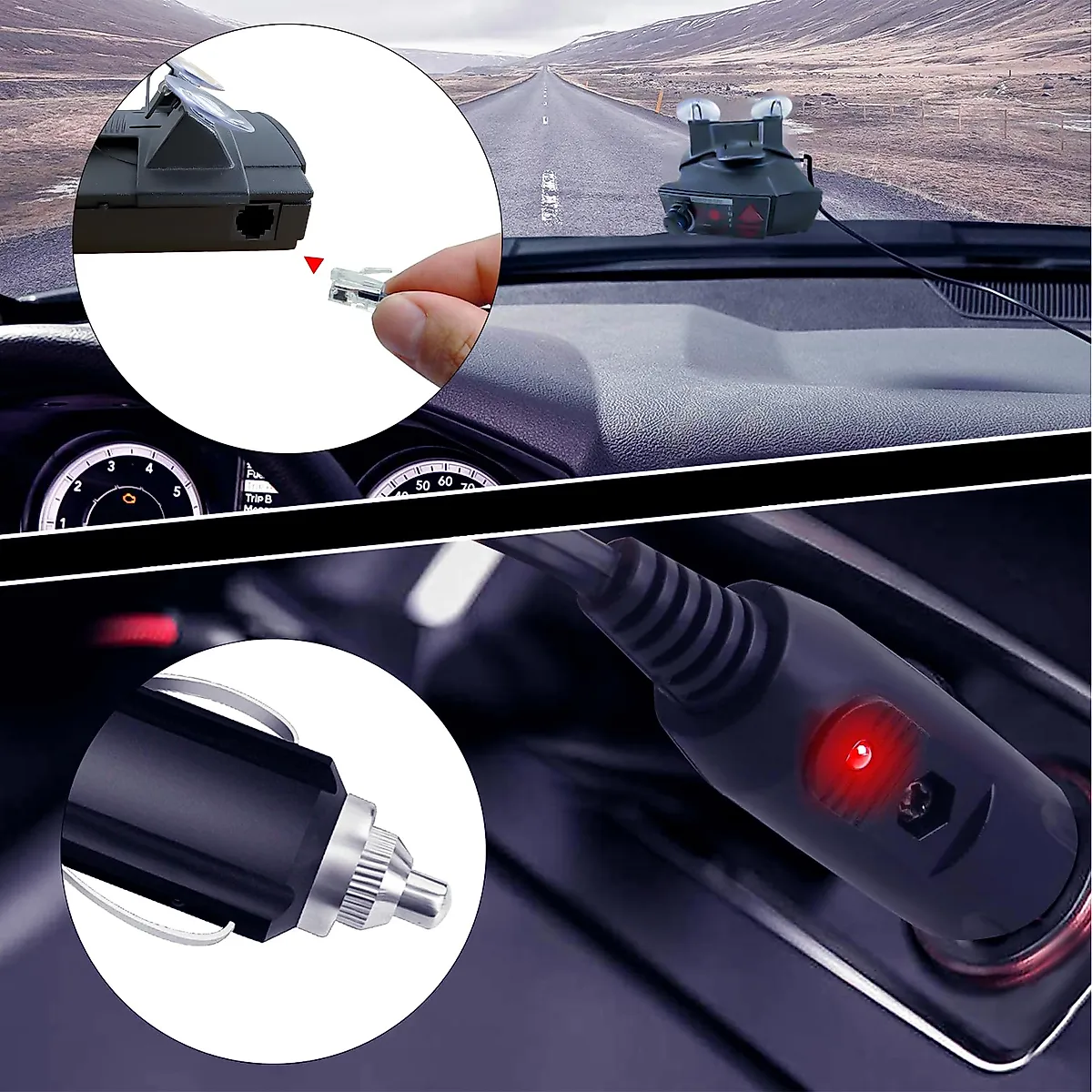 Digipartspower Car Adapter for Valentine One V1 Radar Laser Detector Auto Power Cord DC Charger