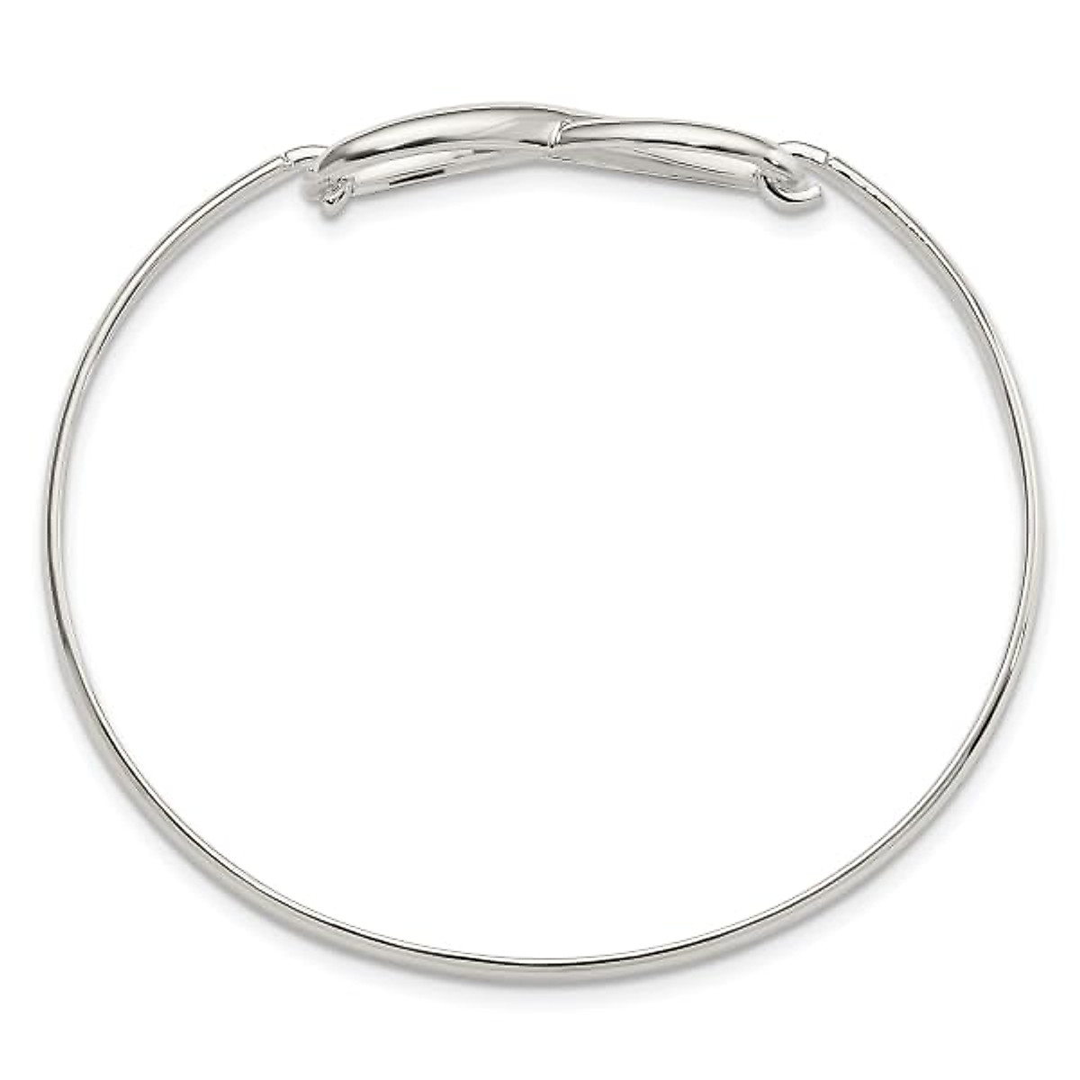 IceCarats 925 Sterling Silver Infinity Twisted Love Knot Symbol Bangle Charm Bracelet