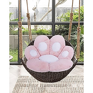 Seat/Chair Cushion, Cat Paw Cushion, Cute Girl Gamer Chair Cushion Pad Pillow Gaming Accessories, Hanging Chair Cushion, Non Slip Floor Seating Lazy Sofa with Lumbar Back Support
