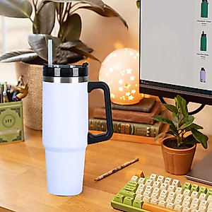 Oncjeys 40oz Tumbler With Handle And Straw Lid Insulated Reusable Leakproof Stainless Steel Water Bottle Travel Mug Coffee Cup Purple, PYHK-RFL-WE4