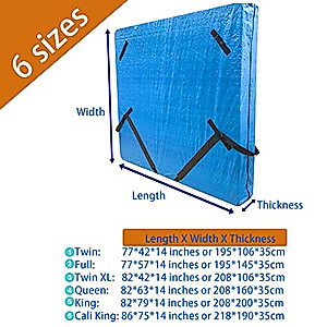 Wotermly King Mattress Bag for Moving and Storage with Handle Lift Belts,Reusable Waterproof Heavy Duty Tarpaulin Bed Mattress Cover, Strong Zippered Mattress Protector,Size King