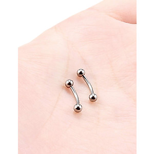 Prjndjw 16G Rook Piercing Jewelry Eyebrow Ring Grade 23 Titanium Curved Barbell Eyebrow Piercings Body Piercing Jewelry 16G 8MM Snug Daith Surface Tragus Earrings Web Rings